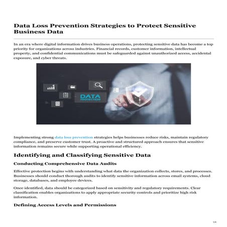 Data Breach Prevention Strategies for Small Business | PDF