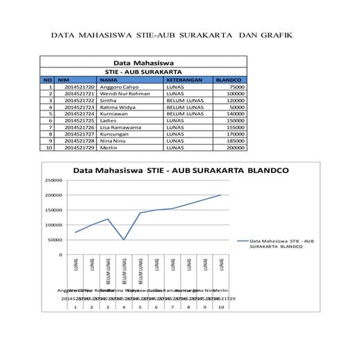 Data mahasiswa STIE-AUB SURAKARTA dan Grafik | DOCX