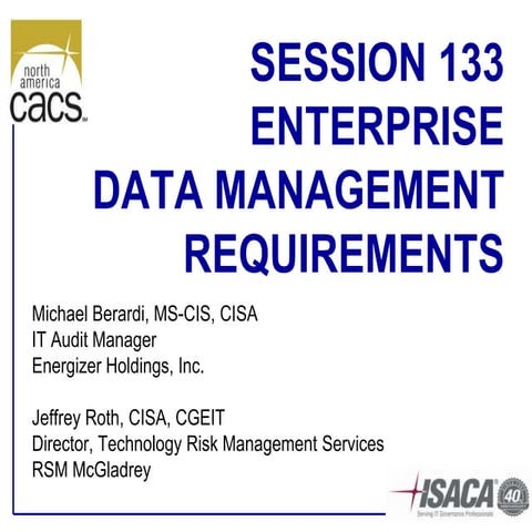 Data Management - NA CACS 2009 | PPTX