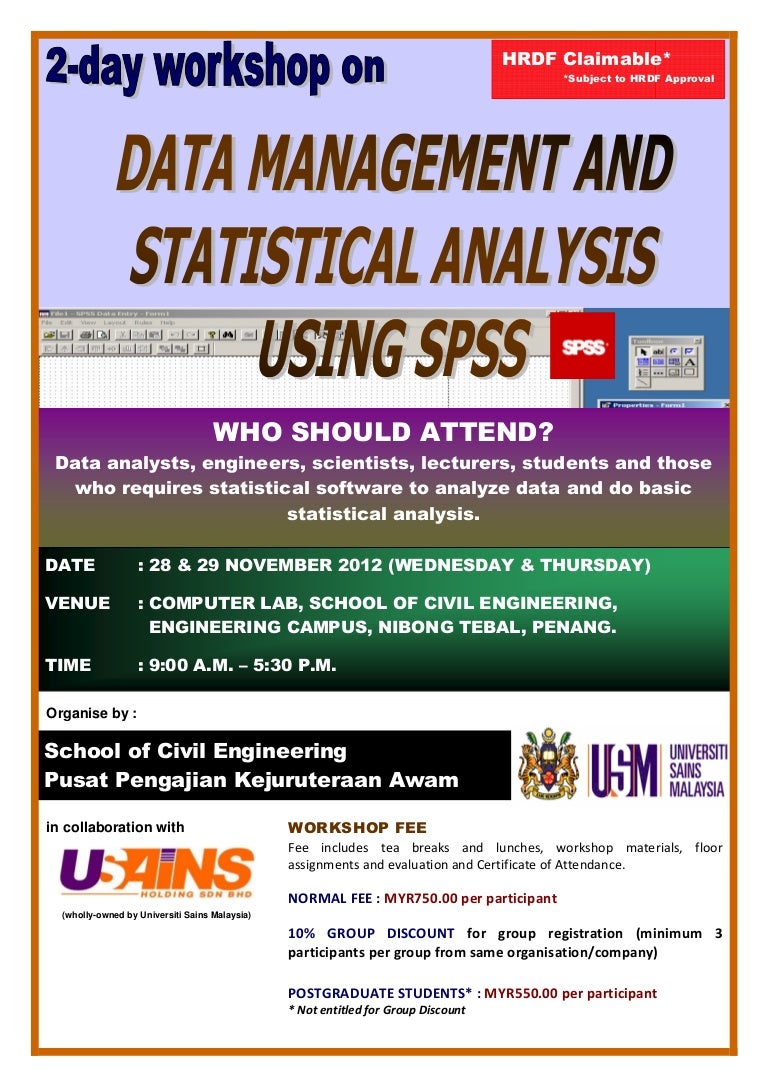 Data Management And Statistical Analysis Using Spss Workshop November