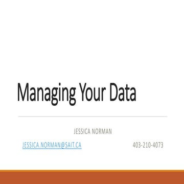 Managing Your Data/ Information | PPT