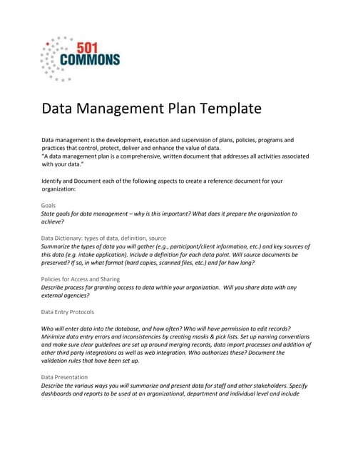 How to write a data management plan | PPT