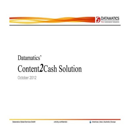 Datamatics Content2Cash Solution | PDF