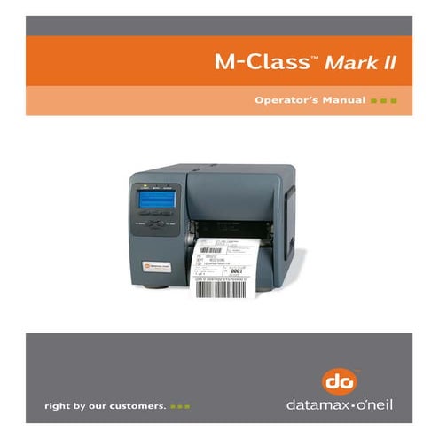 데이타맥스프린터 Datamax M-Class 열전사감열 산업용 범용바코드프린터 매뉴얼 | PDF