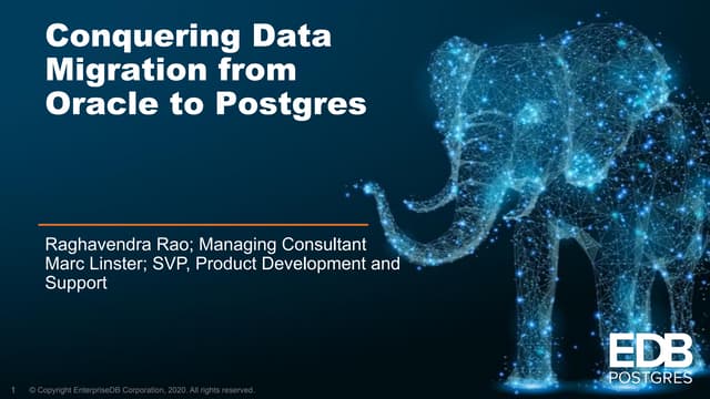 Conquering Data Migration From Oracle To Postgres Pdf Databases