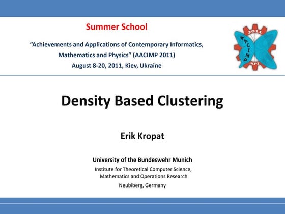 Dbscan A Clustering Algorithm Ppt 3952