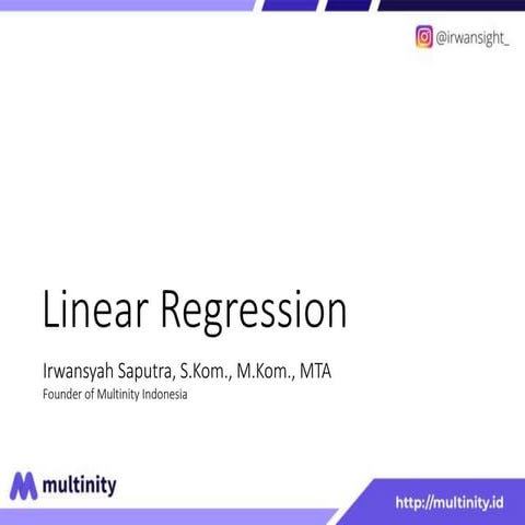 Data mining 8 estimasi linear regression | PPTX
