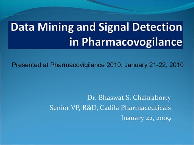 Data Mining Approaches To Signal Detection Ppt
