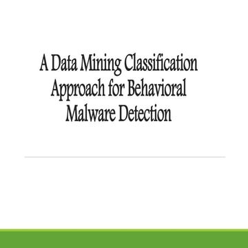 Data mining for antivirus | PPTX