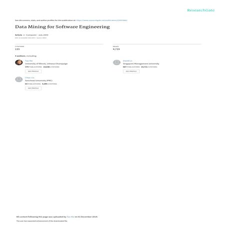 Dataminingforsoftwareengineeringpdf 
