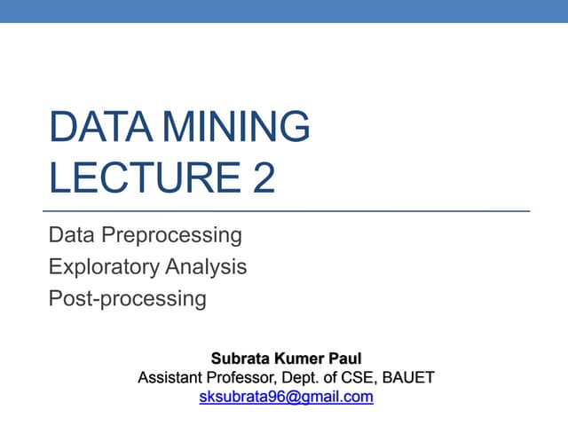 Data Mining Lecture2pptx Databases Computer Software And Applications 6894