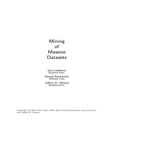 Data Mining Of Massive Datasets Pdf