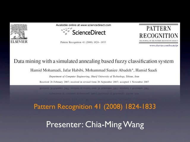 Data Mining With A Simulated Annealing Based Fuzzy Classification