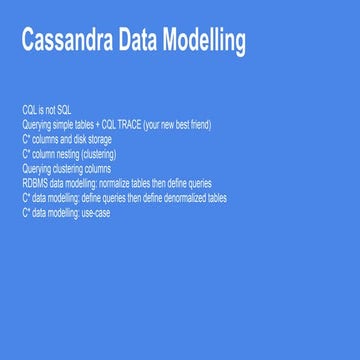 Apache Cassandra Data Modelling Ppt