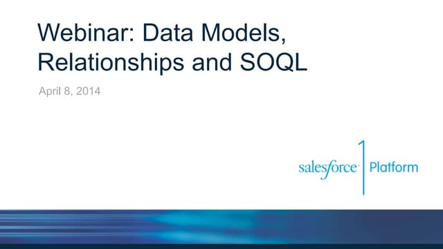 Salesforce1 Platform Data Model Relationships And Queries Webinar Ppt