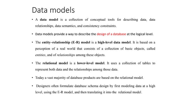 All data models in dbms | PPTX