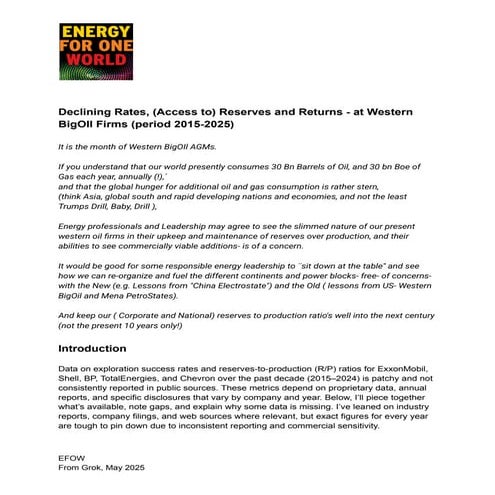 Data on exploration success rates and reserves-to-production (R_P ...