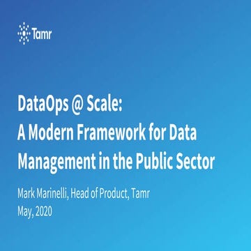 Dataops Scale A Modern Framework For Data Management In The Public