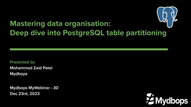 Data Organisation Table Partitioning In Postgresql Pdf Databases 7697