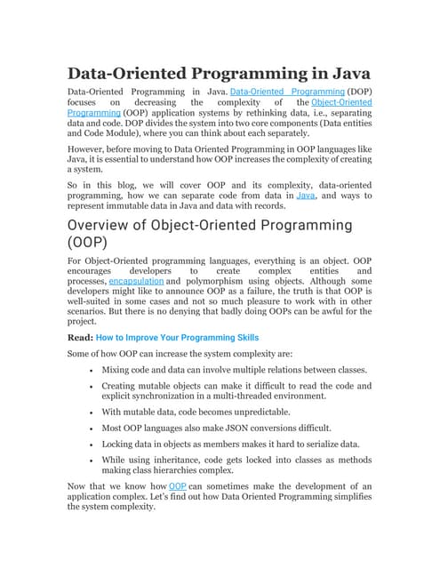 Data Oriented Programming In Javapdf