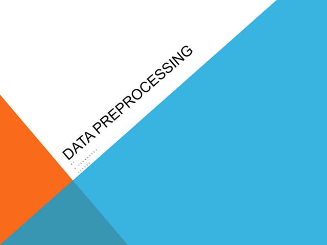 Data Mining Data Preprocessing 