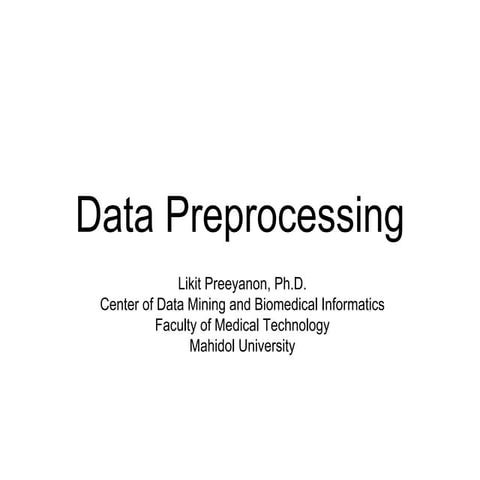 Data preprocessing | PPTX