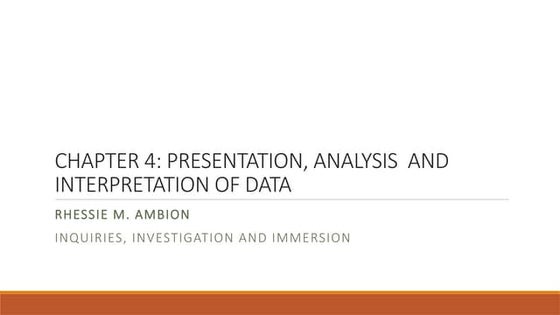 Chapter 4-Data Analysis in Practical Research 2 | PPTX | Science