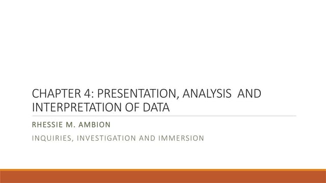 Chapter 4-Data Analysis in Practical Research 2 | PPTX