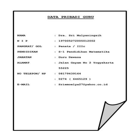 Data pribadi guru | DOC