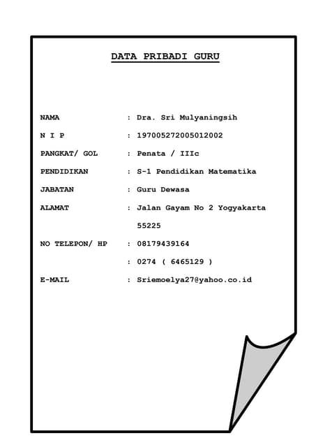 Borang profile guru | DOCX