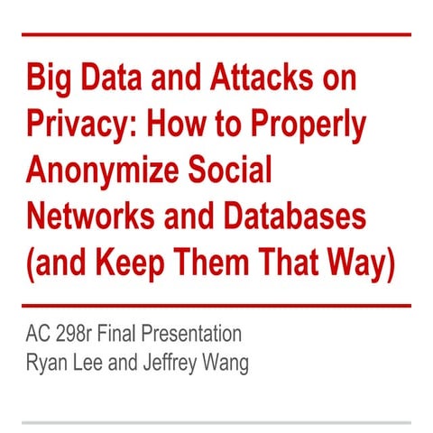 Data Privacy And Anonymization Pdf Social Networking Internet