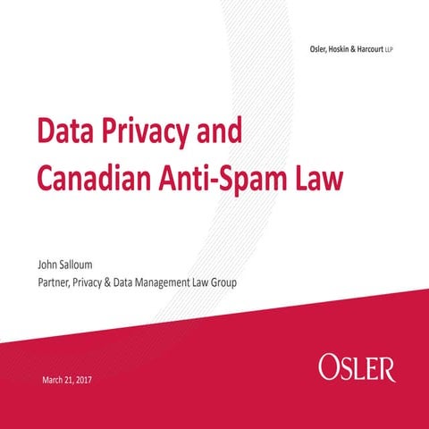 Data Privacy and Canadian Anti-Spam Law | PPTX