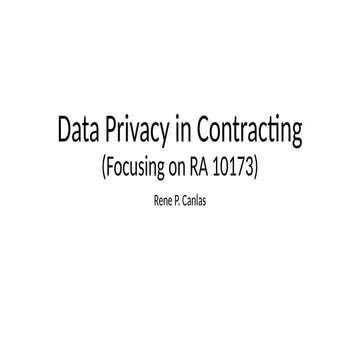 Data Privacy In PH Contracting Agreements | PPT