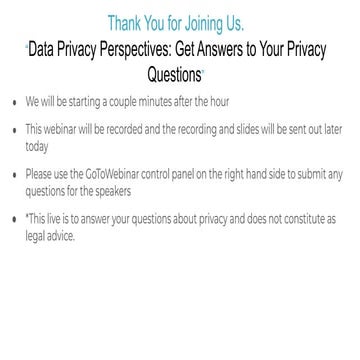 TrustArc Webinar - Data Privacy Perspectives: Get Answers to Your Privacy Questions | PPT