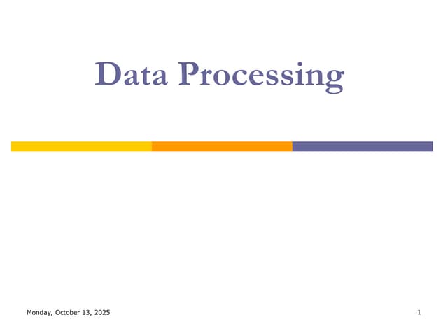 Data processing cycle , stages of data processing cycle. | PPTX