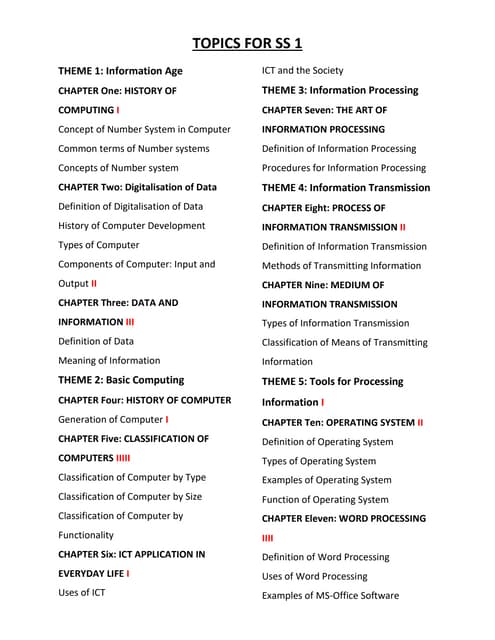JSS1 COMPUTER STUDIES EXAMINATION (FIRST TERM) | DOCX | Computer Peripherals | Computing