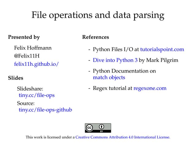 Python File Operations And Data Parsing Ppt
