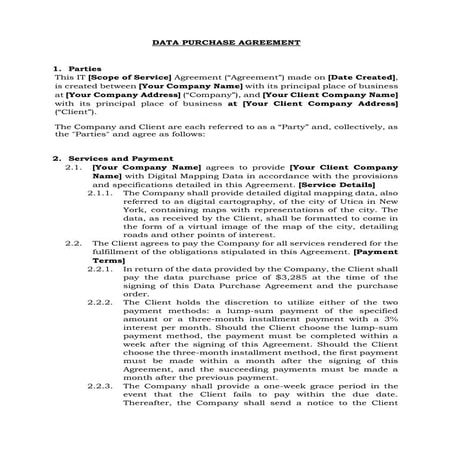 DATA PURCHASE AGREEMENT | PDF
