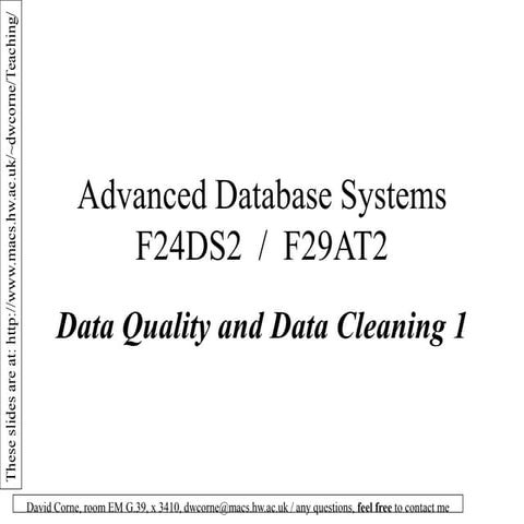 Data Quality and Data Cleaning Presentation | PPT