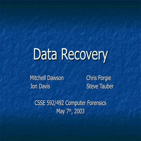 Data recovery | PPT