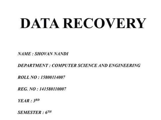Data loss and data recovery | PPT