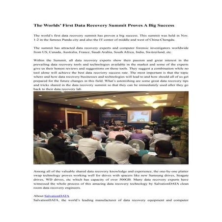 Data recovery summit | PDF