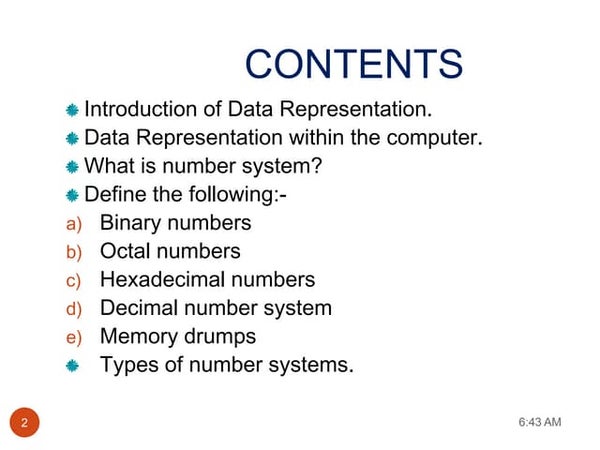 Data Representation In Computers