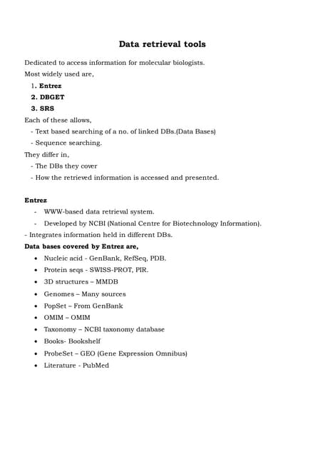 Data Retrieval Tools Docx Databases Computer Software And