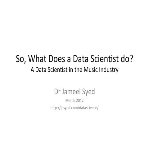 A Data Scientist in the Music Industry | PDF