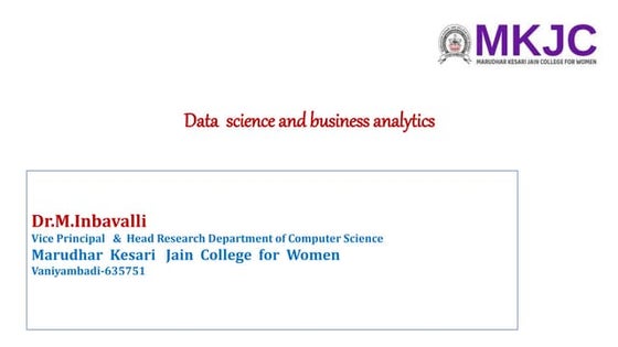 Introduction to Data Science for iSchool KKU | PPT
