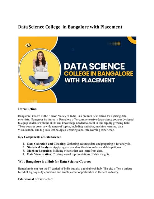 The Top B Tech Artificial Intelligence and Data Science Colleges in Bangalore | PDF