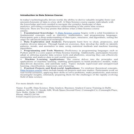 Data Science Course | PDF