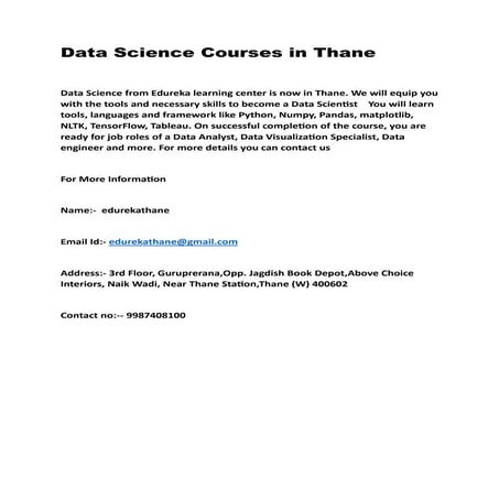 Data Science Courses in Thane | PDF