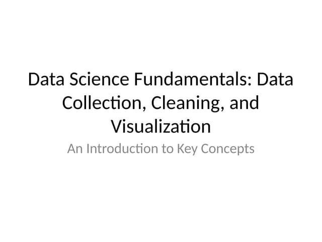 Data Science Fundamentals And Practicespptx Free Download